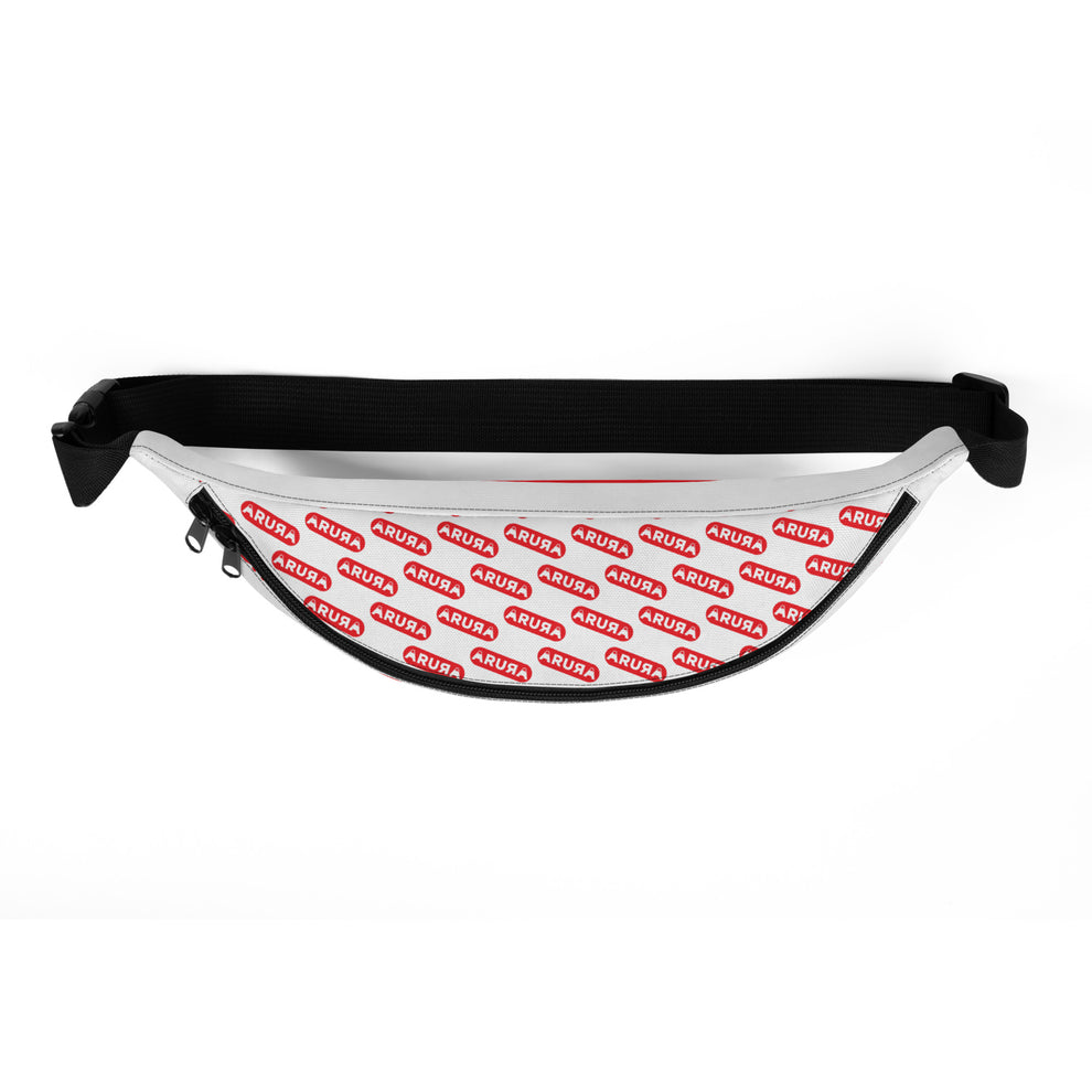unisex red capsule fanny pack - white – Arura