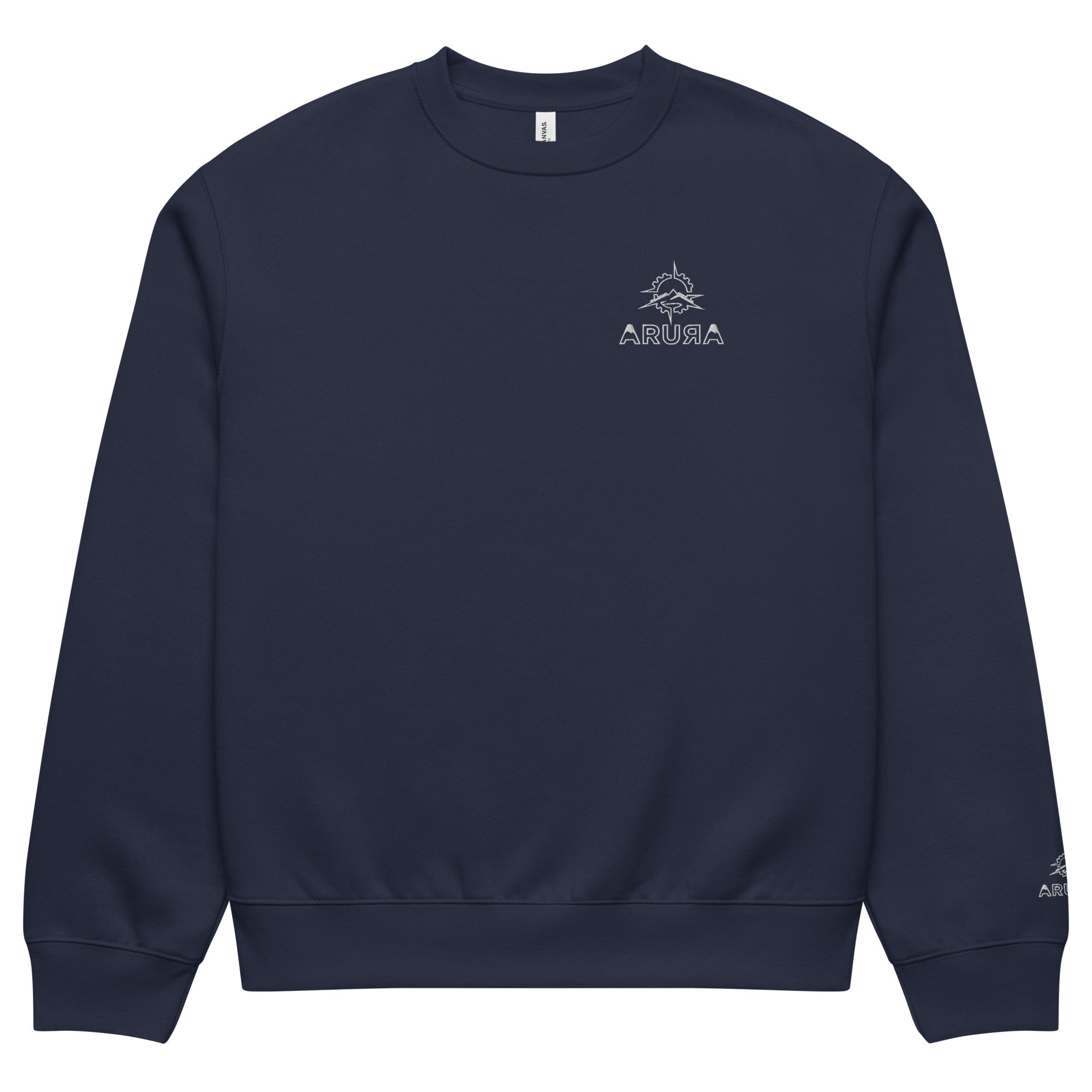 unisex oversized embroidered hollow compass logo sweatshirt - white lo ...